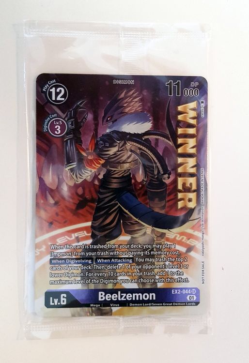 Digimon Beelzemon Winner Card EX2-044 sealed EN | Kaufen auf Ricardo