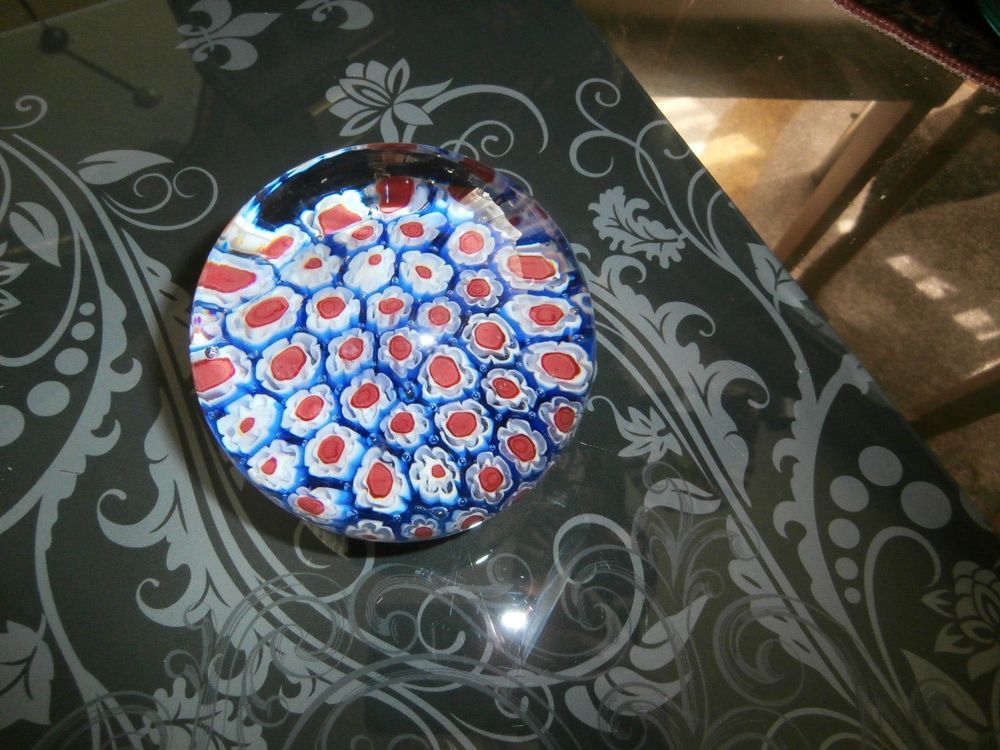 GROSSE MURANO GLAS PAPERWEIGHT MILLE FIORI | Kaufen auf Ricardo