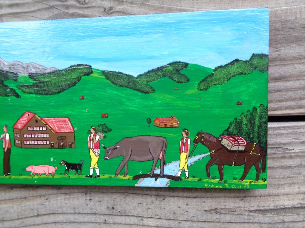 APPENZELLER ALPFAHRT SÄNTIS BAUERNMALEREI NAIVE MALEREI (Gebraucht) in Henggart für CHF 27 – mit ...