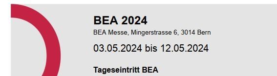 2 Tickets / Tageseintritte BEA 2024 (Neu und originalverpackt) in Wiedlisbach für CHF 22 – mit ...