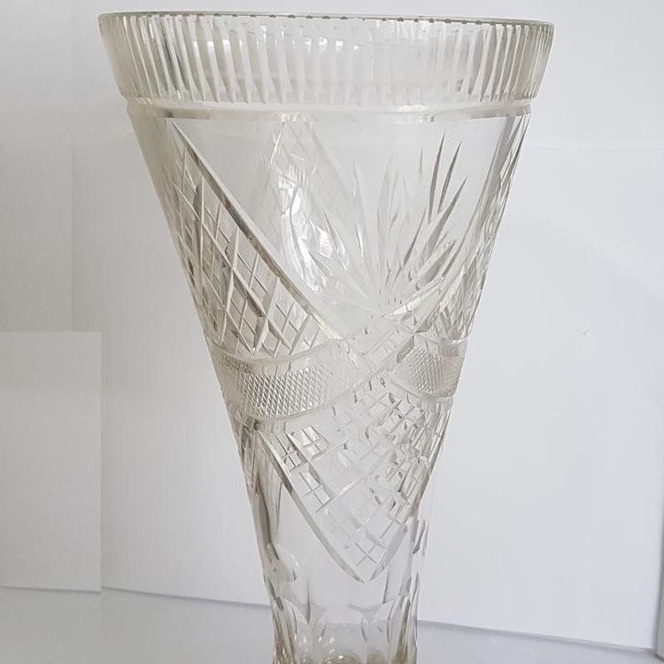 Kristall Vase konisch Antik Fächerschliff | Kaufen auf Ricardo