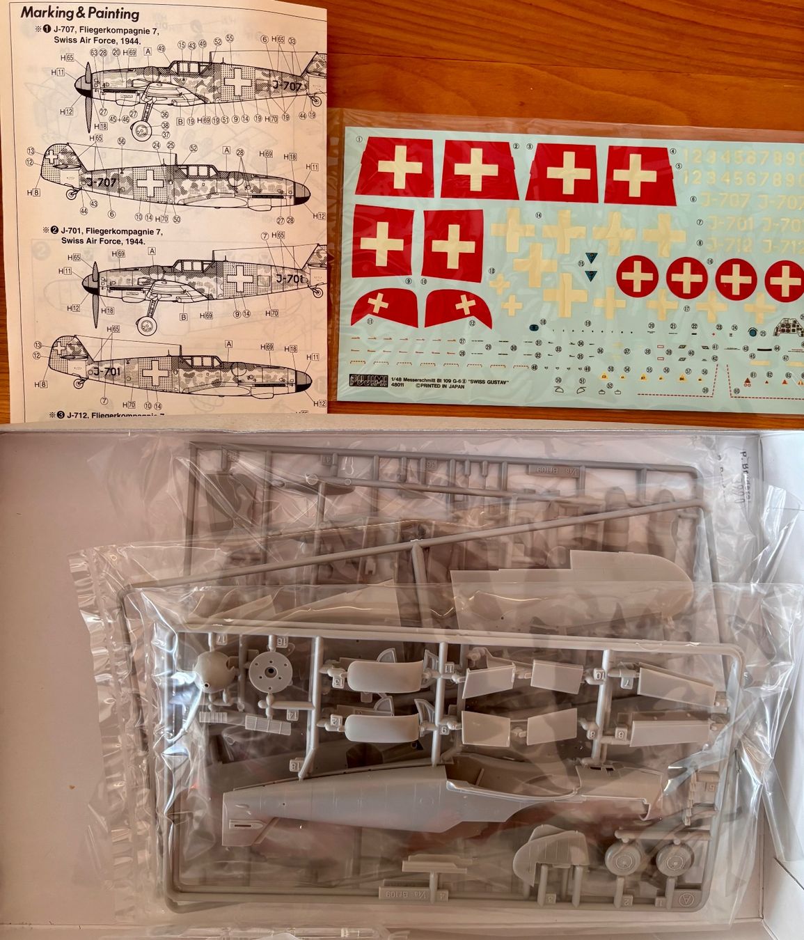 Schweizer Messerschmitt Bf 109 G-6 Bausatz 1:48 Fujimi (Neu (gemäss ...