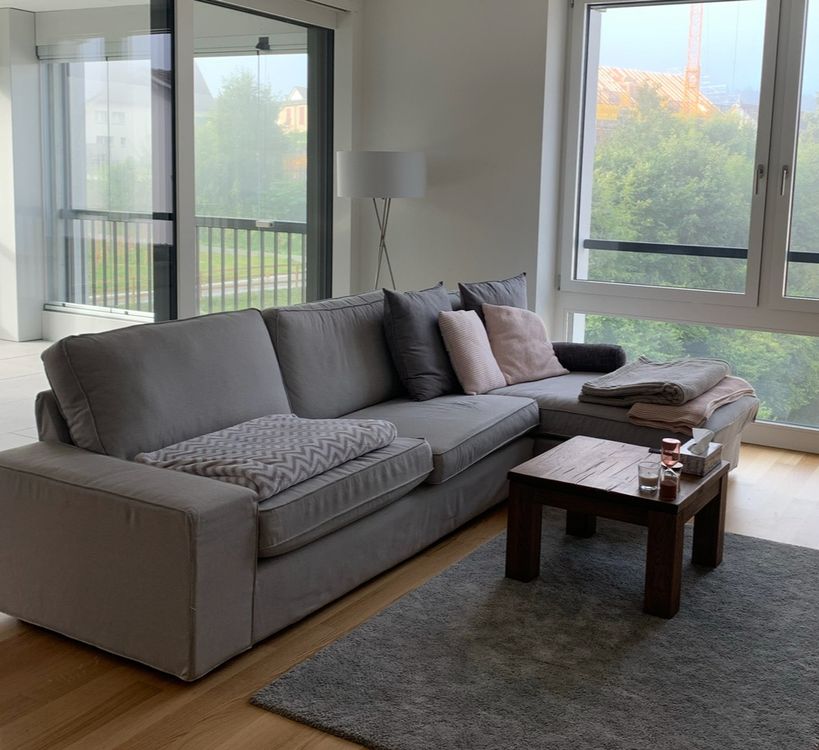 Ikea Kivik 3er Sofa mit Récamiere, hellgrau (Gebraucht) in Sirnach für CHF 175 – nur Abholung ...
