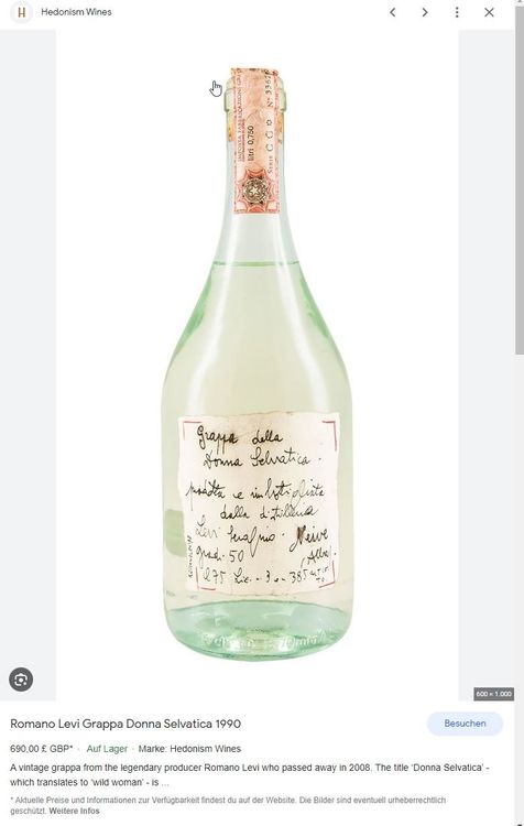 Romano Levi Grappa della Donna Selvatica 1990 - Vin. Rarität | Kaufen ...