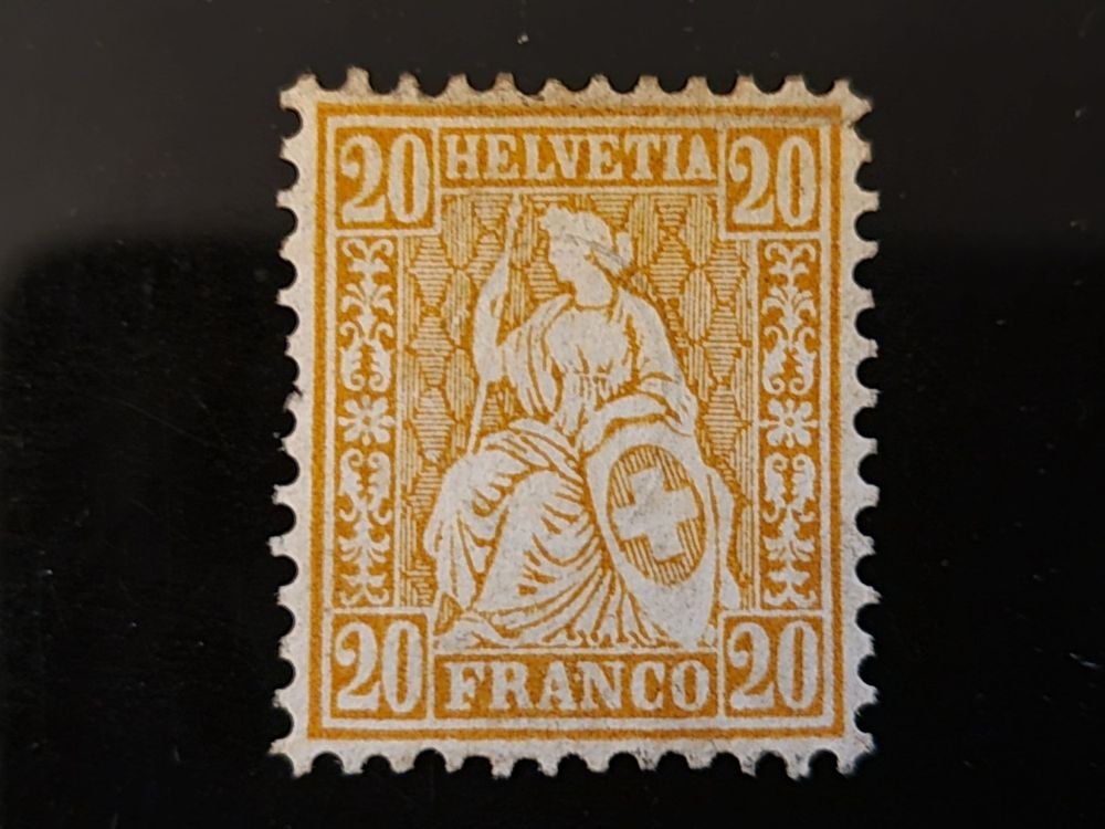 1862 Befund Sitz. Helvetia Weisses Papier 32a* SBK Fr. 500.- (Neu (gemäss Beschreibung)) in ...