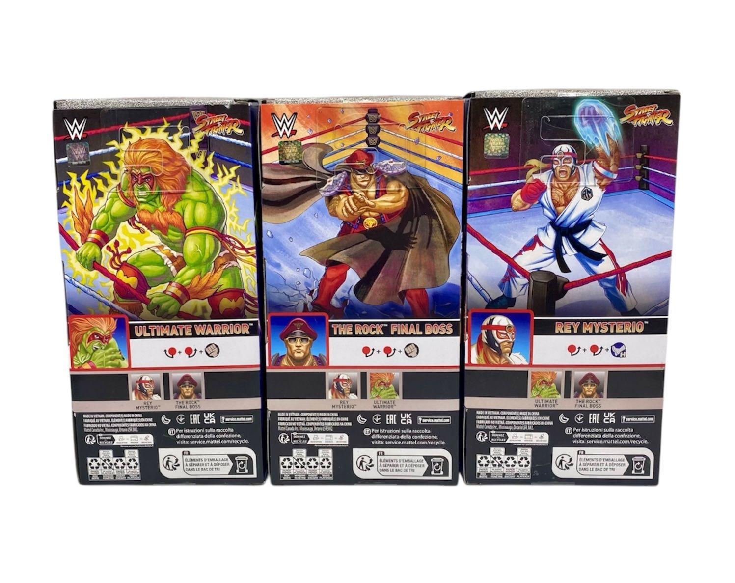 WWE x Street Fighter Rey Mysterio The Rock Ultimate Warrior (Neu und ...