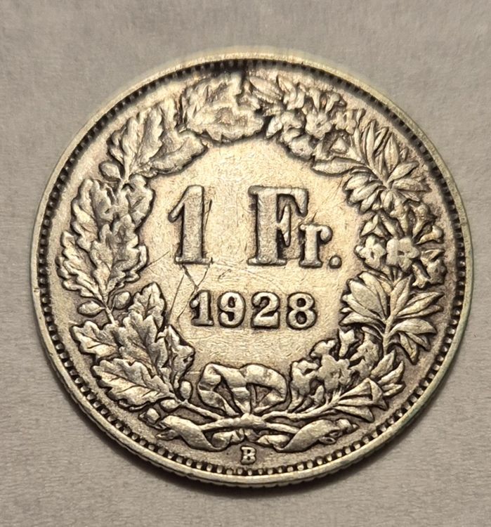 Münze 1 Franken Helvetia 1928 (Gebraucht) in Kriens für CHF 3 – mit Lieferung auf Ricardo kaufen