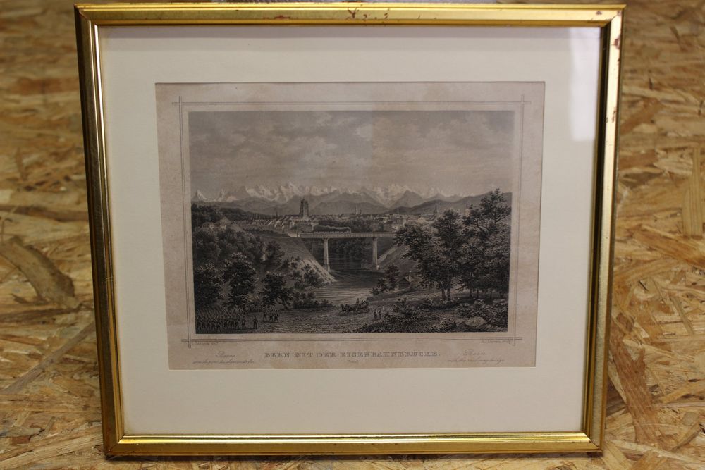 Antiker Kupferstich "Bern mit Eisenbahnbrücke" (Gebraucht) in Schüpfen für CHF 2 – mit Lieferung ...