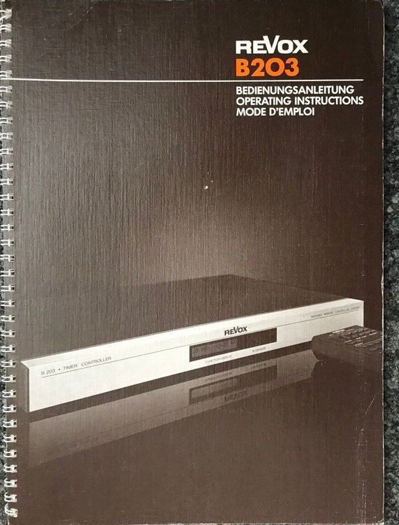 Revox B 203 Bedienungs Anleitung (Gebraucht) in Bazenheid für CHF 10 ...
