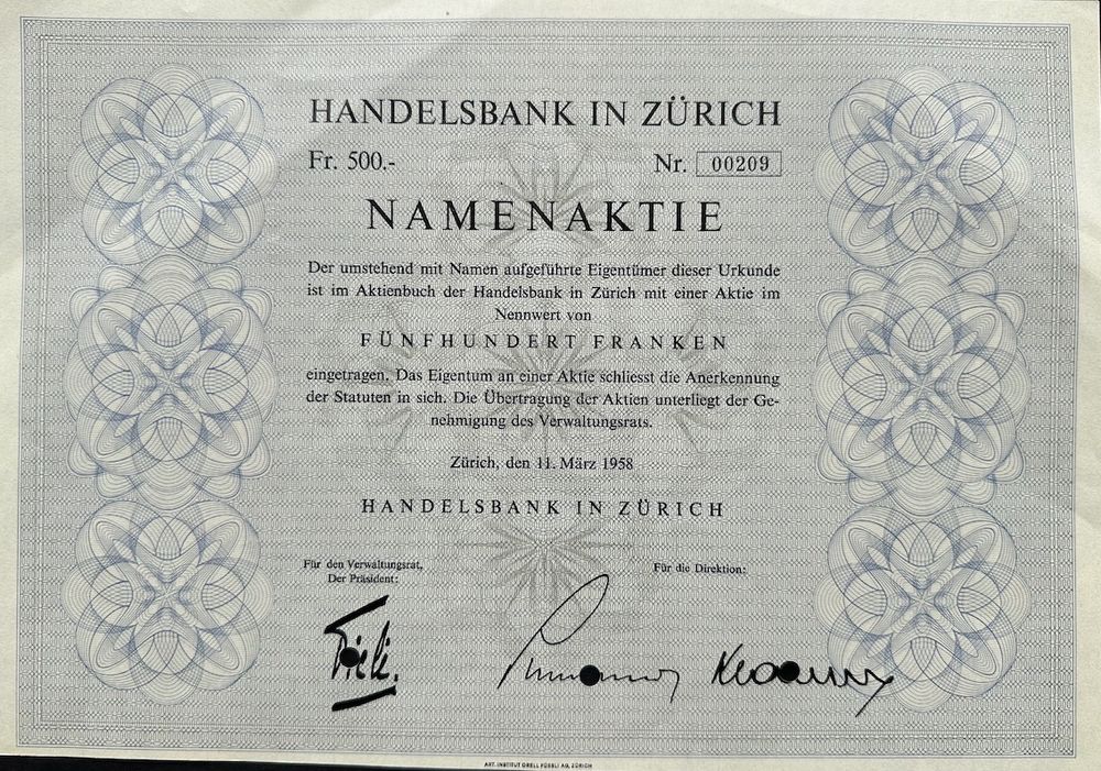Handelsbank in Zürich - 1958 (Gebraucht) in Solothurn für CHF 2 – mit ...