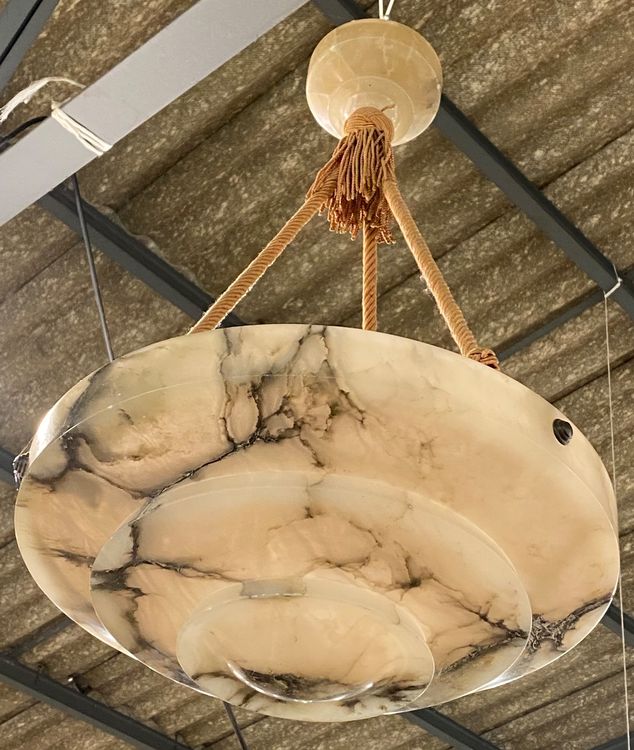 Art-Déco Deckenlampe, Alabaster, sehr warmes Licht, ~1930 | Kaufen auf Ricardo