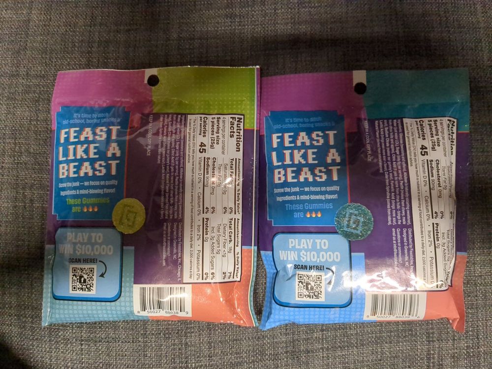 Mr Beast Karl Gummies - Feastables : 2 x packs | Kaufen auf Ricardo