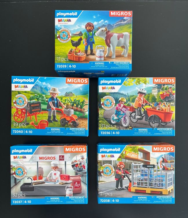 Playmobil Migros Mania Special Edition, complet 5 sets neufs (Neuf avec ...