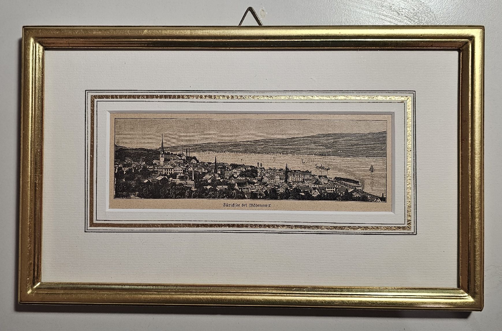 Wädenswil Stich, um 1880, Maurus Waser, Zürichsee, Rarität (Neu (gemäss ...