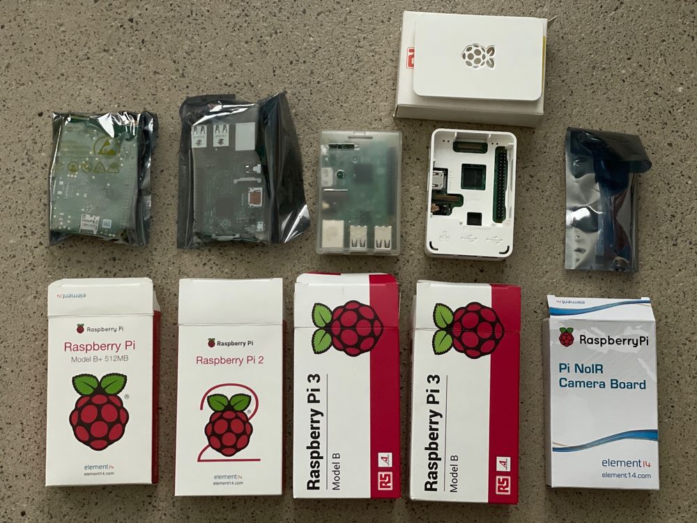 Raspberry Pi 1 + 2 + 3 + 3 + Kamera inkl. zwei Cases | Kaufen auf Ricardo