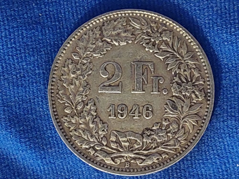 2 Franken 1946 Silber (Gebraucht) in Elsau für CHF 5 – mit Lieferung auf Ricardo kaufen