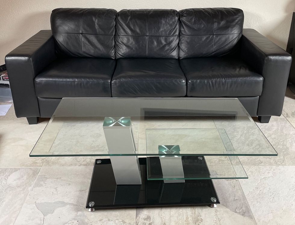 Schwarzes 3er Ledersofa | Kaufen auf Ricardo