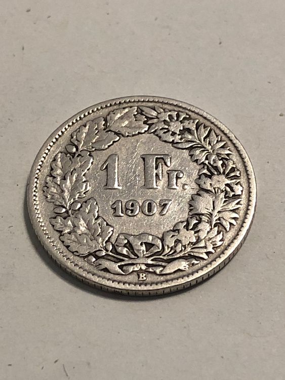 Schweiz 1 Franken 1907 Silber Rar (Gebraucht) in Flumenthal für CHF 8 – mit Lieferung auf ...