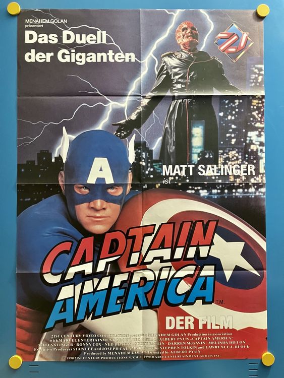 CAPTAIN AMERICA / MATT SALINGER / 1990 A1 FILMPOSTER (RAR) | Kaufen auf ...