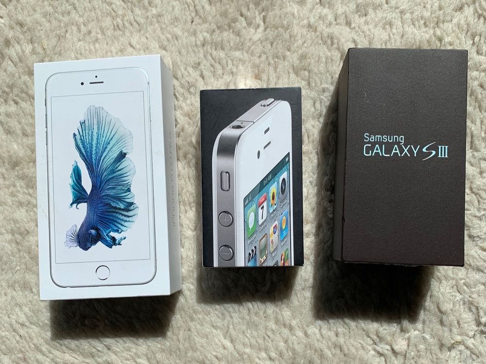 3 retro Smartphone-Schachteln: iPhones und Samsung | Kaufen auf Ricardo