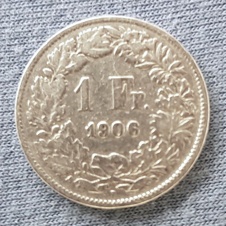 1 Franken 1906 uralte sehr rare Silbermünze ab nur 1 Fr !!! | Kaufen auf Ricardo