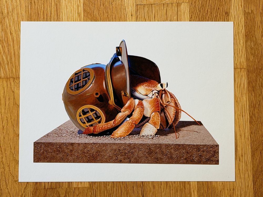 Josh Keyes: The Hermit / Kunstdruck, Art Print, Illustration (Gebraucht ...