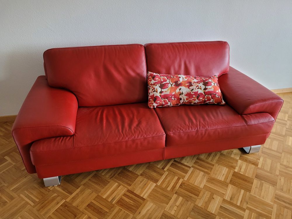 Echtleder Sofa (Gebraucht) in Perlen für CHF 50 – nur Abholung auf Ricardo kaufen