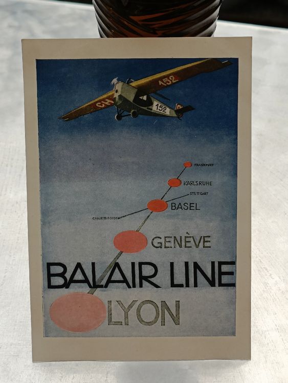 Litho Werbe Flieger PK / BALAIR LINE - von 1926 (Gebraucht) in Brugg AG ...