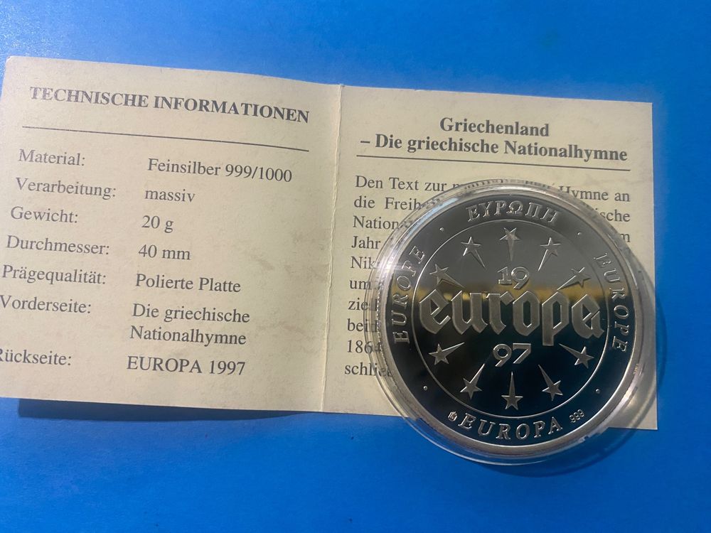 MEDAILLE EUROPA - 1997 - GRECE - SPL - ARGENT 999 | Kaufen auf Ricardo