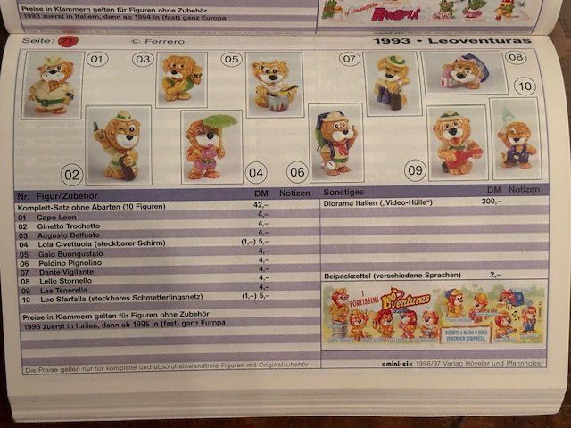 SERIE COMPLETE KINDER SURPRISE FERRERO 1993 LEOVENTURAS (Neuf (Voir ...
