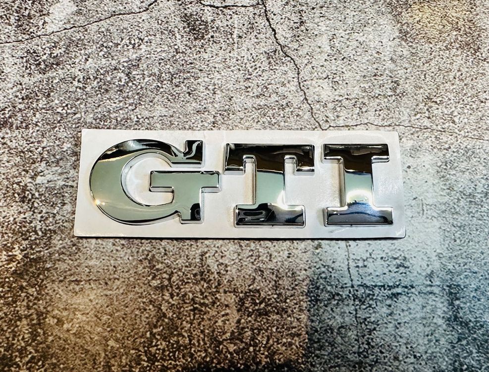 VW GTI Emblem Schriftzug Logo aus Metall NEU in Chrom (Neu und ...