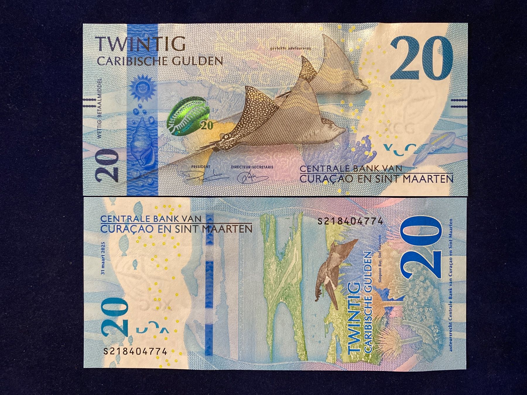 Curaçao und Sint Maarten 20 Caribische Gulden UNC 2025 (Neu (gemäss ...