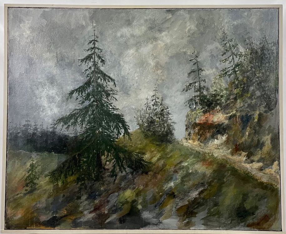 Grosses faszinierendes Landschaft Gemälde unleserlich Sign | Kaufen auf Ricardo