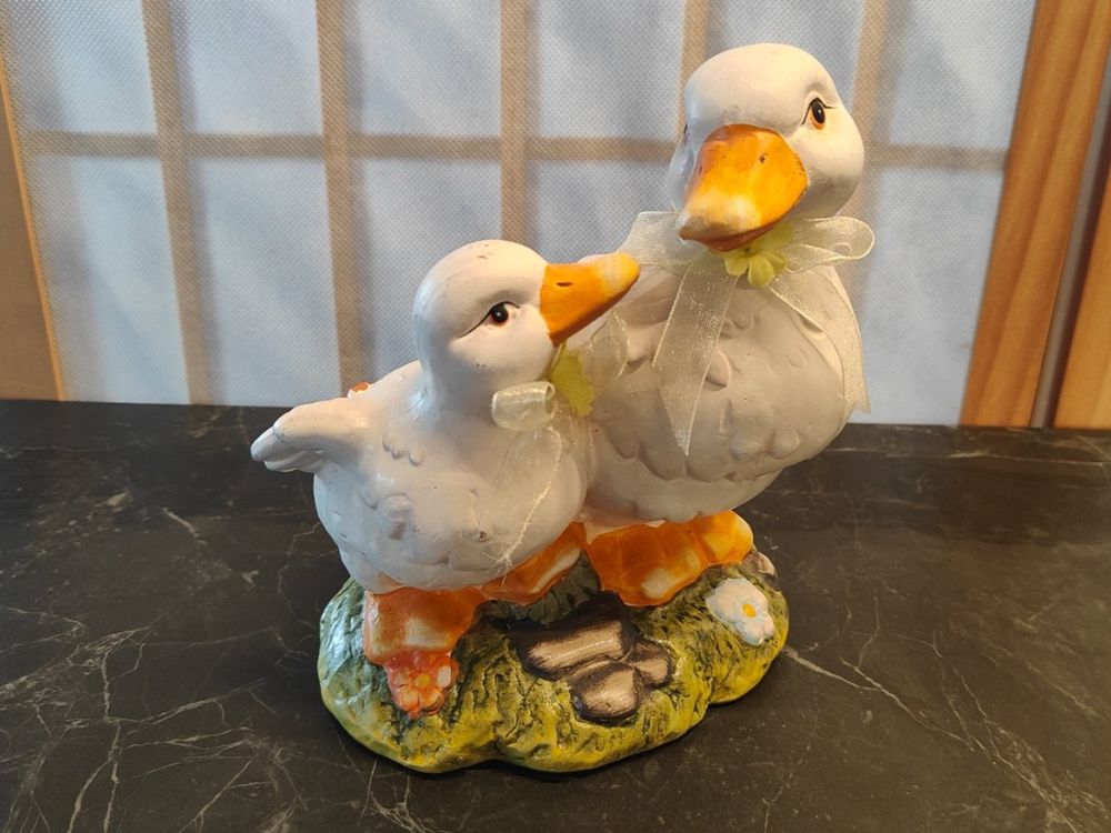 Ton Figur Ente Weiss, leichte Spuren | Kaufen auf Ricardo