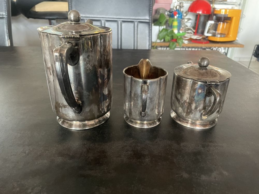 Verseuse + Pot à Lait + Sucrière Sigg Métal Argenté (D'occasion) à ...