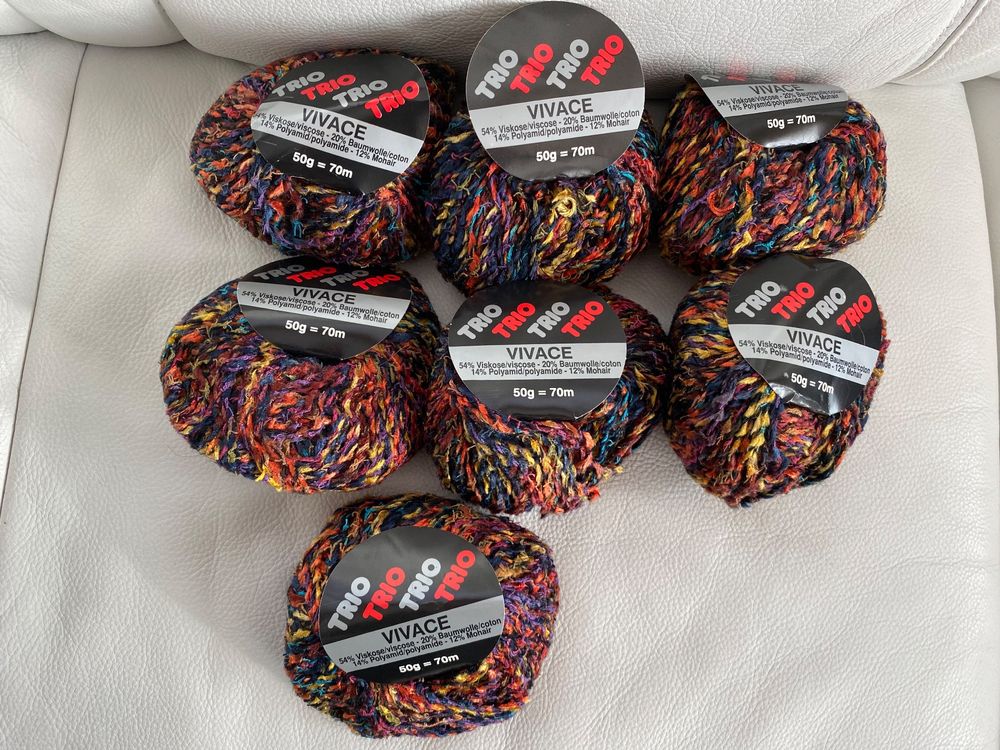 7 Knäuel Trio Wolle Vivace mehrfarbig NEU (Neu und originalverpackt) in ...