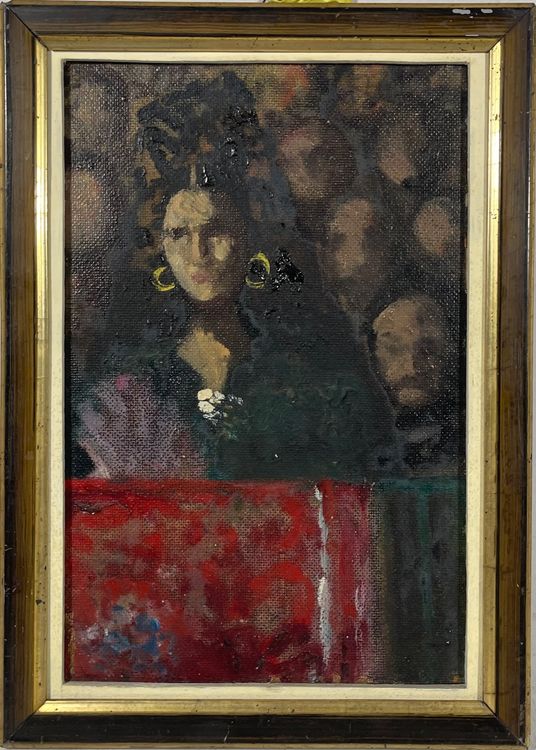 Gemälde mit Gesichter Verso Unleserlich signiert | Kaufen auf Ricardo