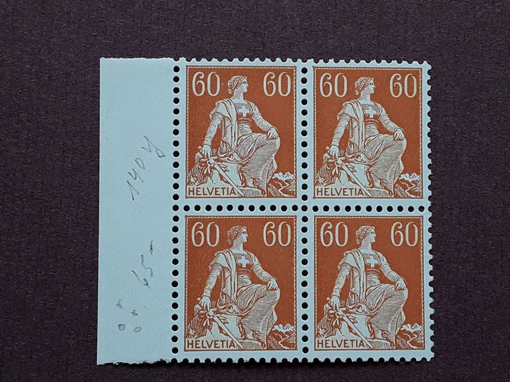 HELVETIA MIT SCHWERT ,140Y ,XX POSTFRISCH , 4ER BLOCK | Kaufen auf Ricardo
