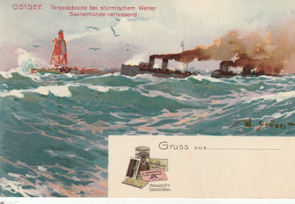 AK Ostsee Künstlerkarte mit Reklame um 1910 (Gebraucht) in Rupperswil für CHF 2 – mit Lieferung ...