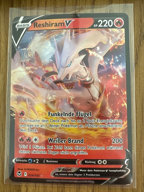 Reshiram V 024/195 DE Silberne Sturmwinde (Neu (gemäss Beschreibung ...