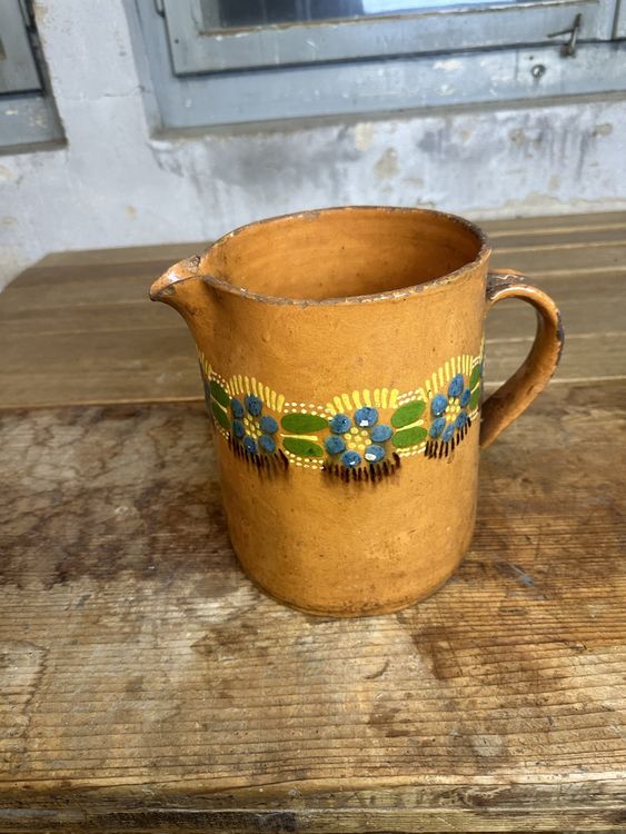 Rustikaler Krug, Tonkrug, handbemalt, Vintage (Gebraucht) in Langenthal für CHF 1 – nur Abholung ...