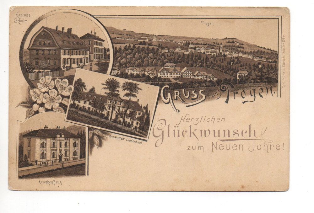 LITHO Gruss aus TROGEN Glückwunsch zum Neuen Jahr (Gebraucht) in Jona für CHF 22.2 – mit ...