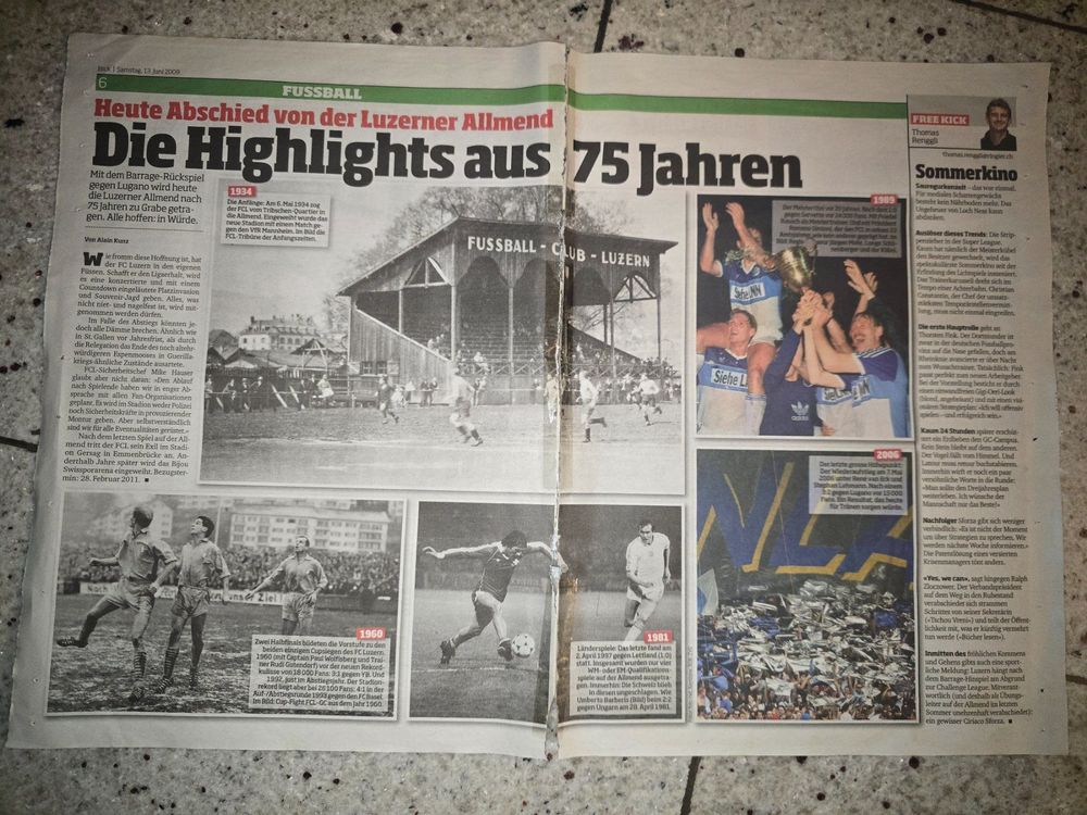 Stadion Allmend / LETZTES HEIMSPIEL DES FC LUZERN 14.06.2009 (Gebraucht ...