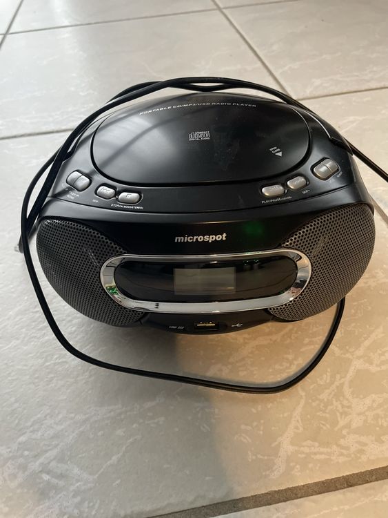 Microspot CD-Player Radio MP3 USB Schwarz Top Zustand günsti (Gebraucht ...