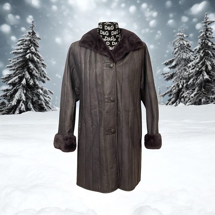 Leder Mantel Mit Fell 1