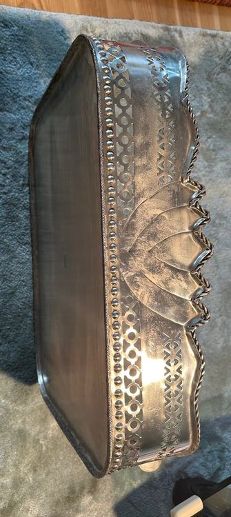 2 (zwei) Dekorative Tablets aus poliertem Nickel, Art Déco (Gebraucht ...