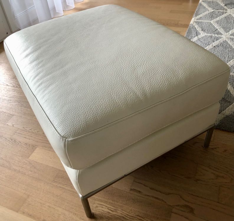 ARILD Hocker Leder weiss | Kaufen auf Ricardo