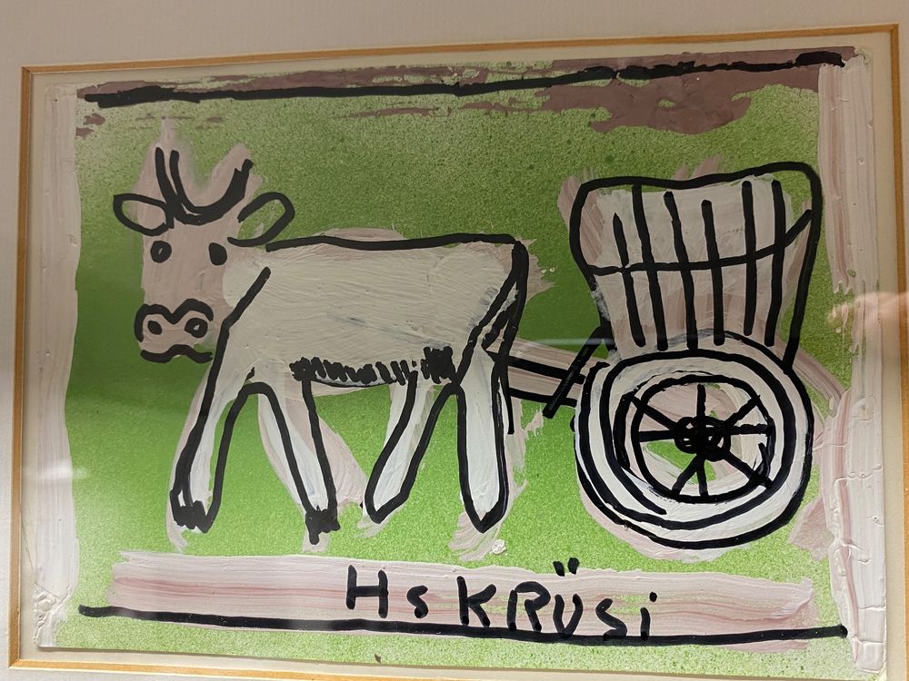 Hans Krüsi (1920 - 1995) Kartenbild Kuh mit Wagen (Gebraucht) in Illighausen für CHF 1000 – mit ...
