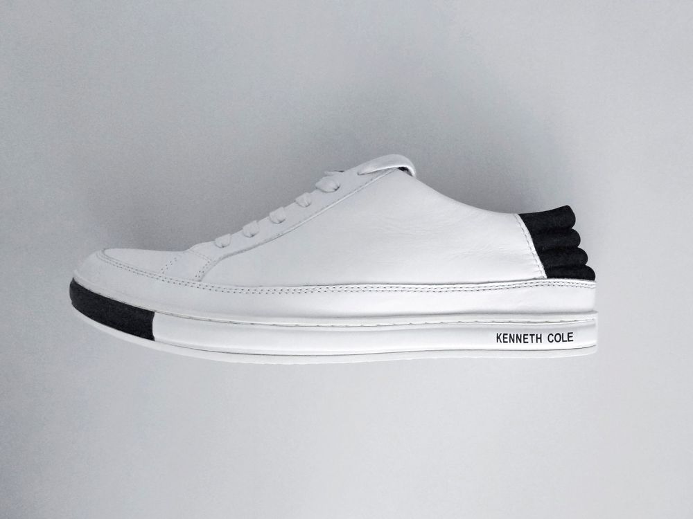 Kenneth Cole NEU, Leder Sneaker weiss Gr. 41.5 (NP 180.-) (Neu (gemäss ...