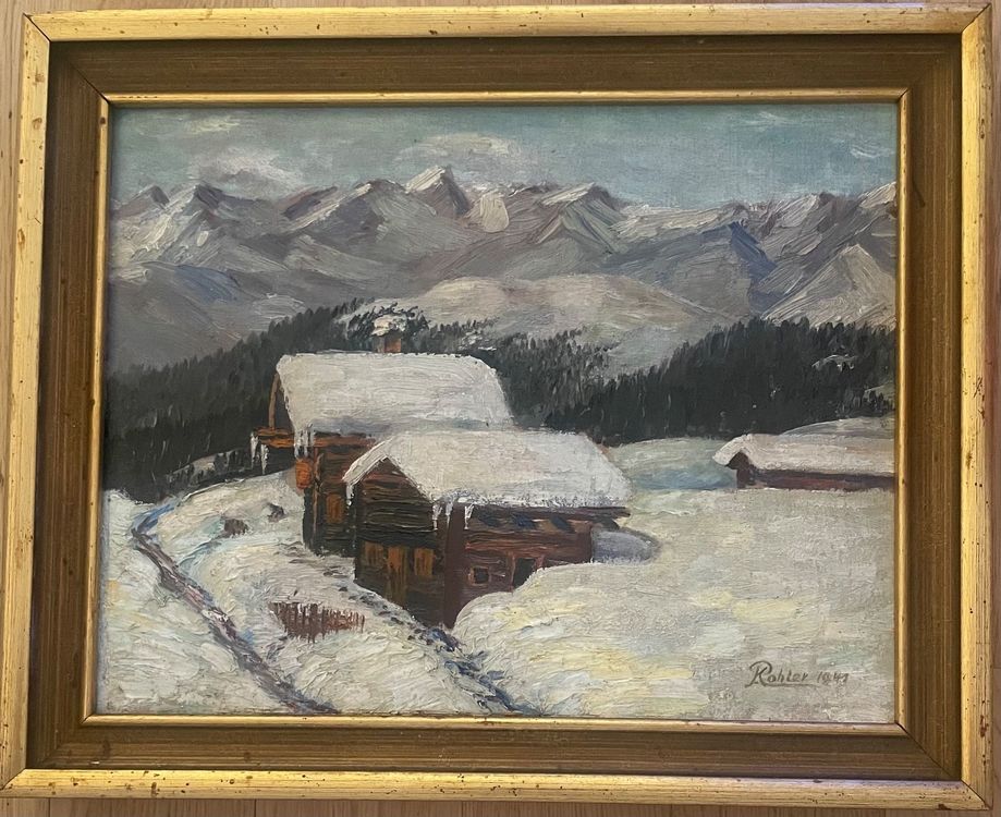 Arosa Winter -Landschafts Gemälde Unl.Sig | Kaufen auf Ricardo